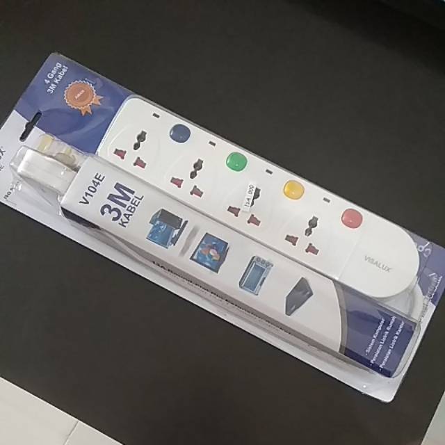 Jual V104E Visalux Kabel Extension 4 port 3 M Max 13A 250V | Shopee ...