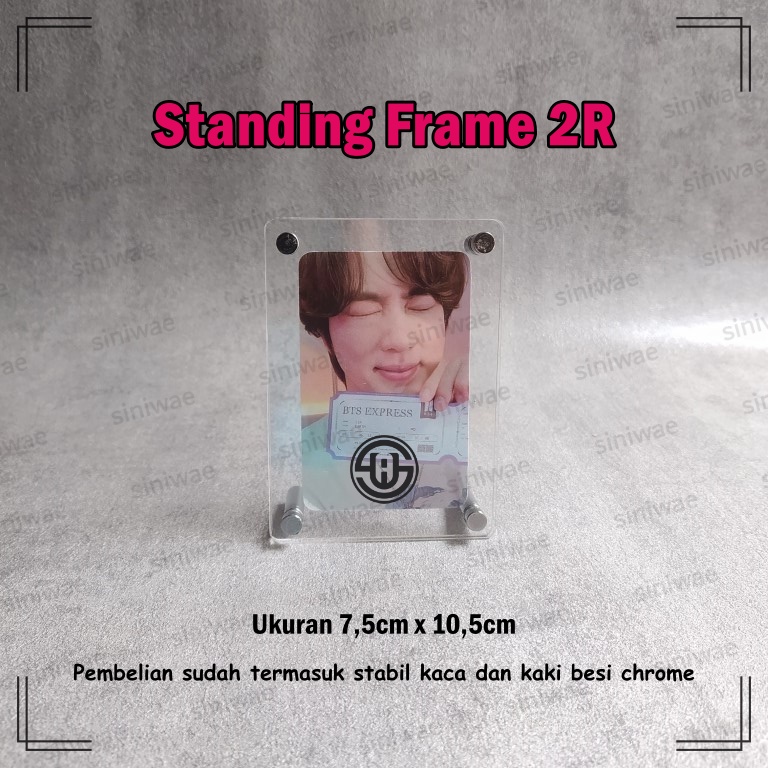Jual 2R Frame Foto Akrilik Stand Penyangga Kaki Metal Stainless Acrylic ...