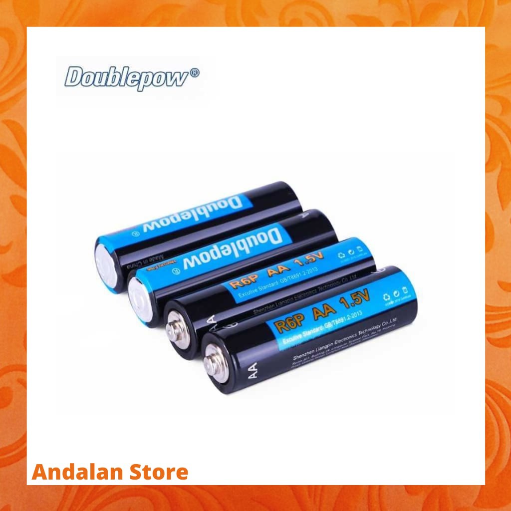Jual DOUBLEPOW Baterai Dry Cell AA UM-3 R6P 1.5V 4 PCS | Shopee Indonesia