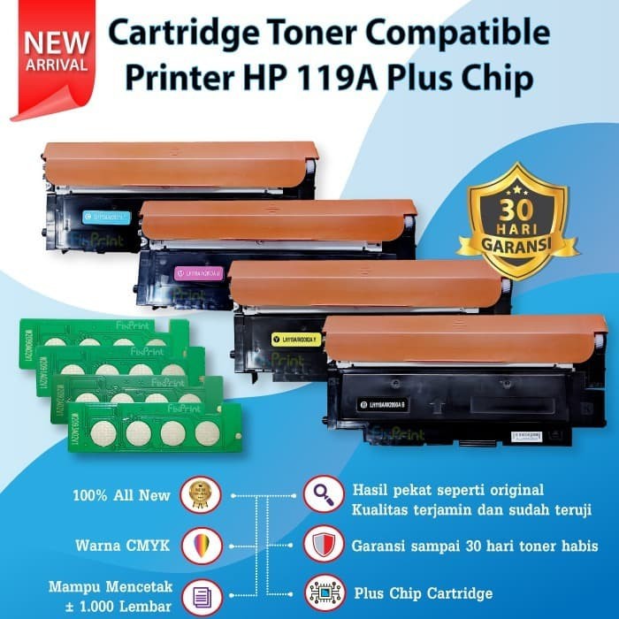 Jual Toner Cartridge Compatible HP 119A PLUS CHIP Printer Color Laser ...