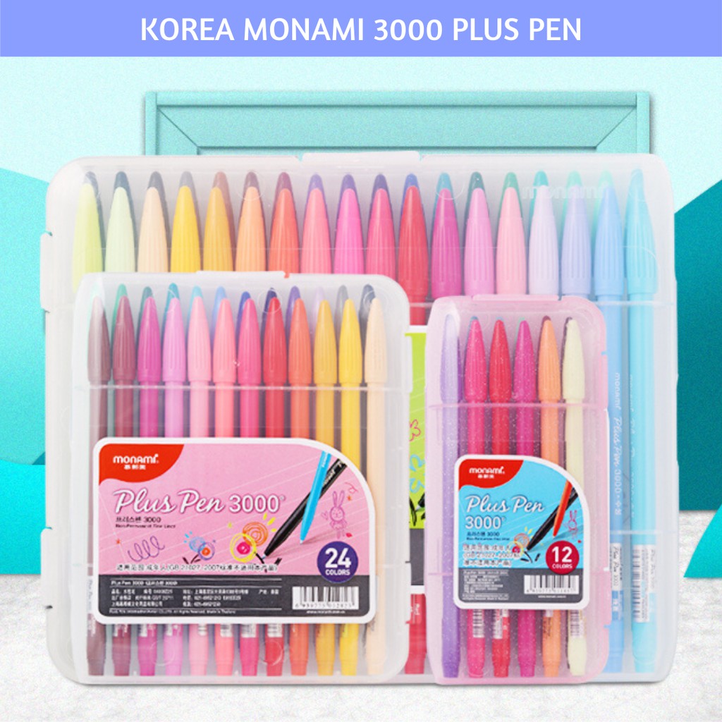 Jual KOREA MONAMI 3000 PLUS PEN READY IN 24 COLORS 48 COLORS BRUSH PEN ...