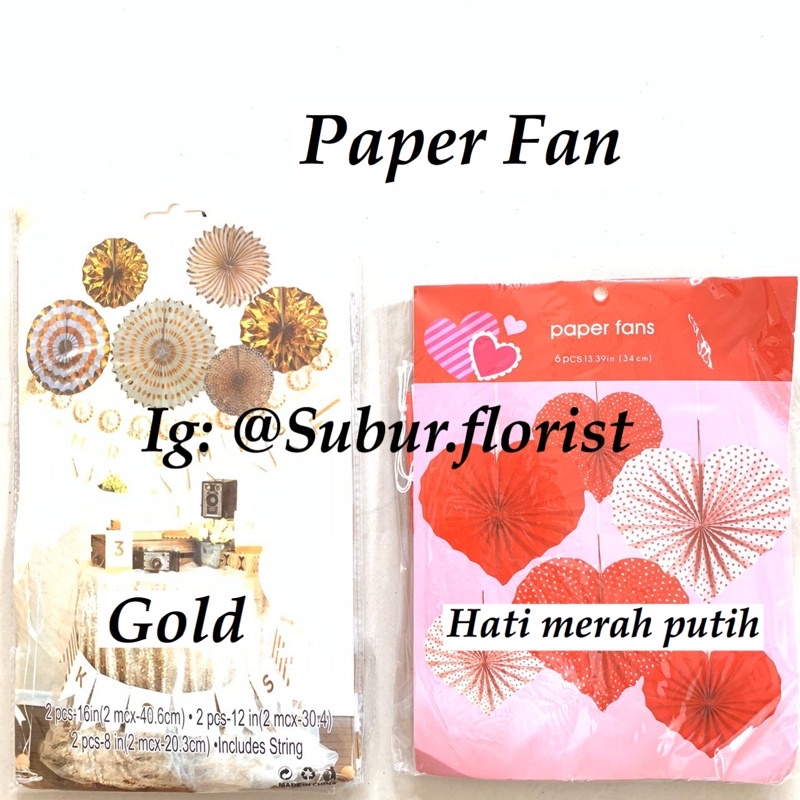 Jual Paper Fan kertas / Paper fan 1 set isi 6pc | Shopee Indonesia