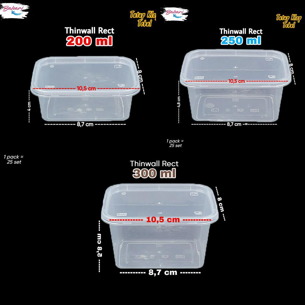 Jual Thinwall Rectangular Persegi Panjang Kotak Makan Plastik Kemasan