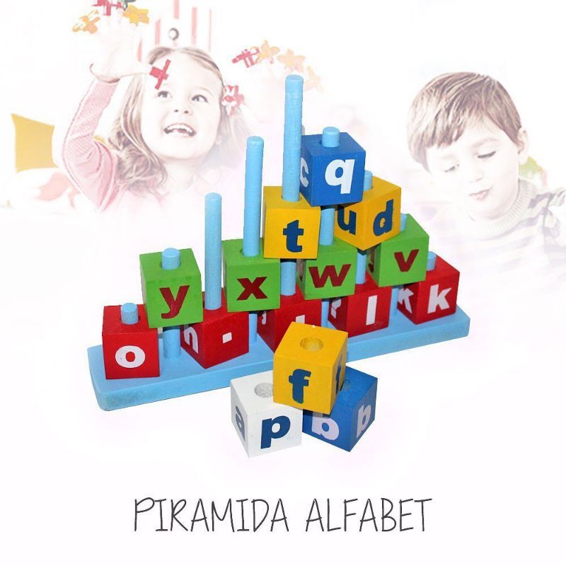 Jual IRENESHOP - MAINAN EDUKASI ANAK - Piramida Alphabet | Shopee Indonesia