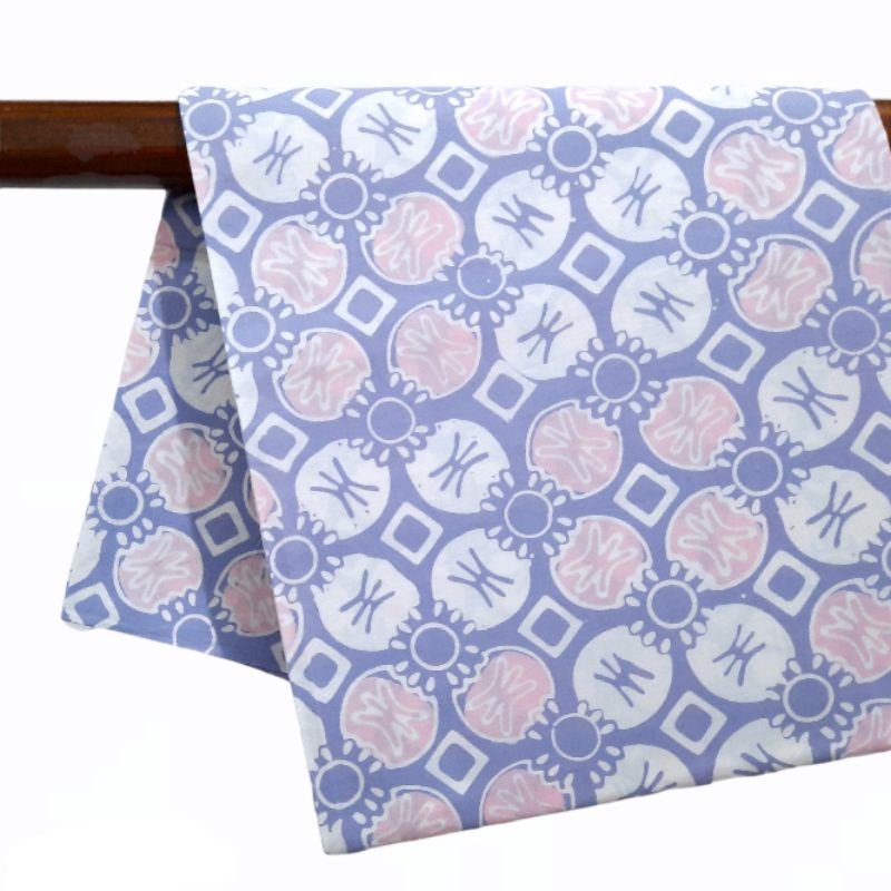 Jual kain batik cap katun 2warna abu,pink motif kawung seling | Shopee ...