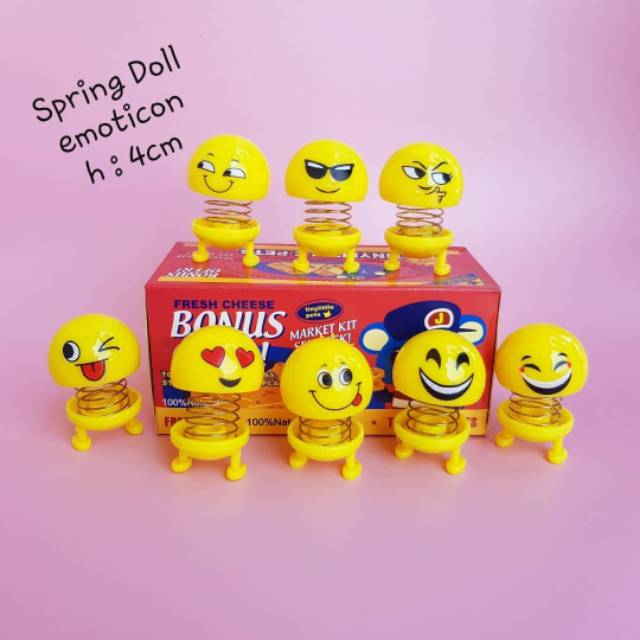 Jual MAINAN MENTUL SPRING DOLL EMOTICON MURAH 4,5 CM | Shopee Indonesia