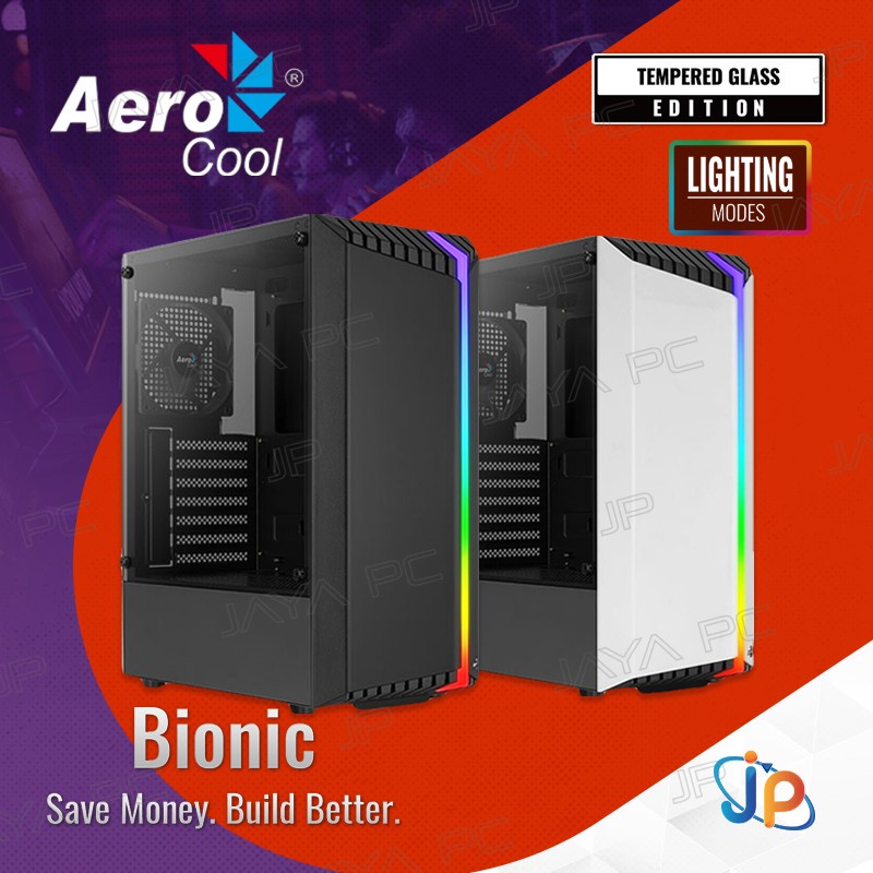 Jual Aerocool Gaming CPU Case Bionic V1 - Tempered Glass Chassis ...