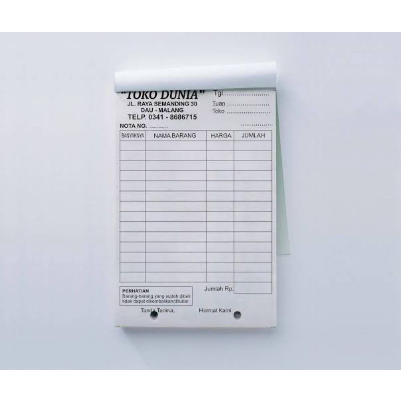 Jual Cetak nota cetak nota custom free desain cetak nota bon 1/4FOLIO ...