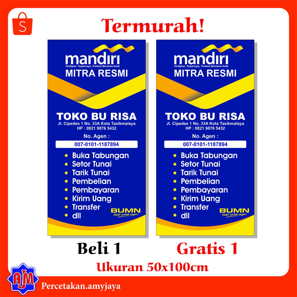 Jual banner agen mandiri MURAH | Shopee Indonesia