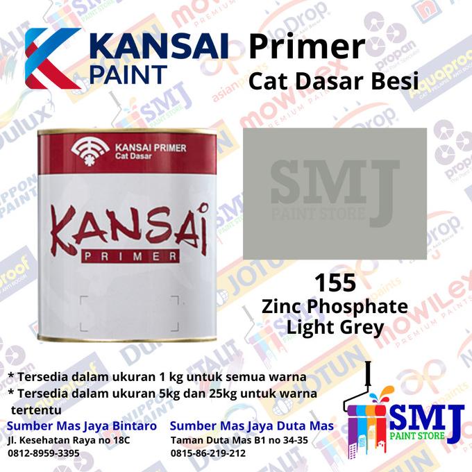 Jual Cat Anti Karat Meni Besi KANSAI ZINC PHOSPHATE LIGHT GREY 155 1kg ...