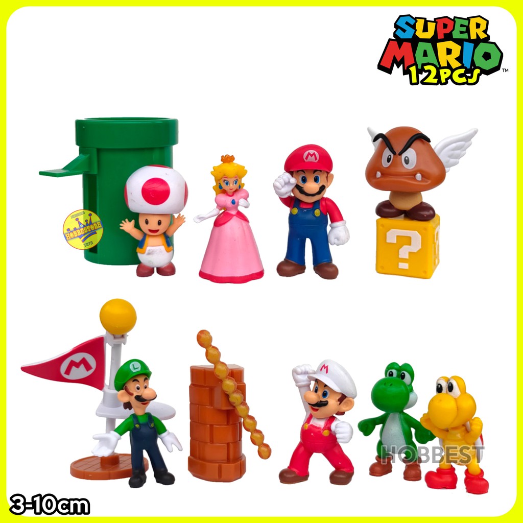 Jual Action Figure SUPER MARIO BROS isi 12 pcs - Miniatur Topper Kue ...
