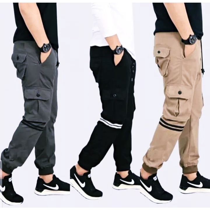 Jual CELANA PANJANG JOGER CARGO PRIA-CELANA JOGER STRIPE- CELANA JOGER TREND KEKINIAN-27-32 ...