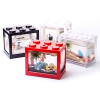 Jual Aquarium Mini Lego Block 4 Side Windows 12x8x10cm with LED ...