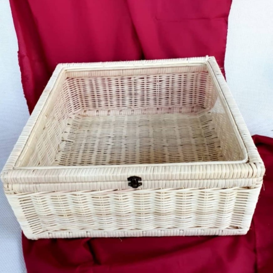 Jual Kotak Rotan Tutup Akrilik 35 x 35 x 12 | Shopee Indonesia