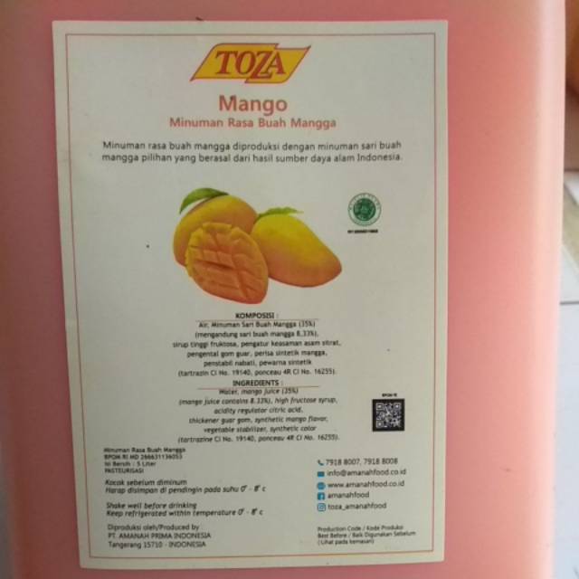Jual Toza Juice Buah Mangga 5 Liter / Galon | Shopee Indonesia