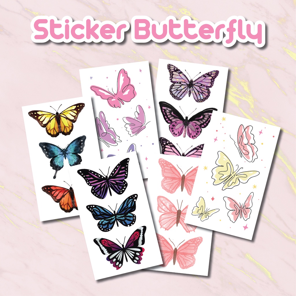 Jual Stiker Butterfly / Stiker Aesthetic Kupu-Kupu / Stiker Tumbler ...