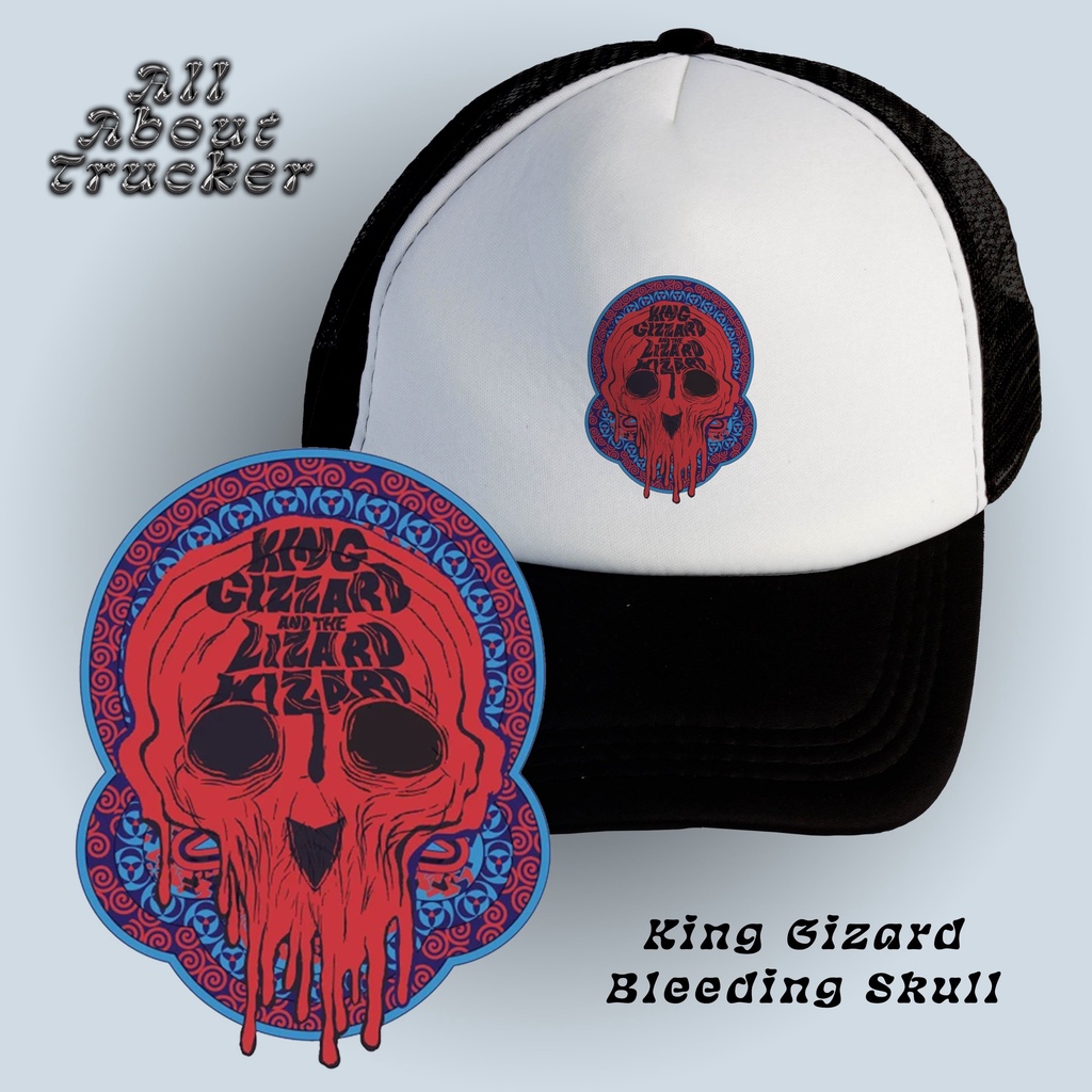 Jual Trucker Hat King Gizzard - Bleeding Skull | Topi Jaring King ...