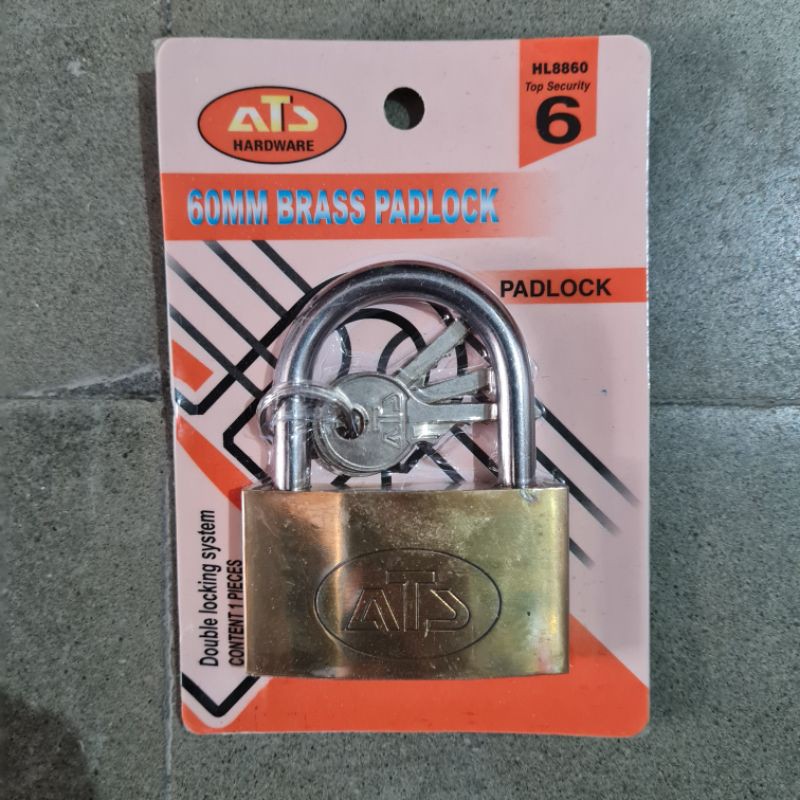 Jual GEMBOK KUNING ASLI "ATS" 50MM 60MM / GEMBOK KUNING MODEL GEPENG ...