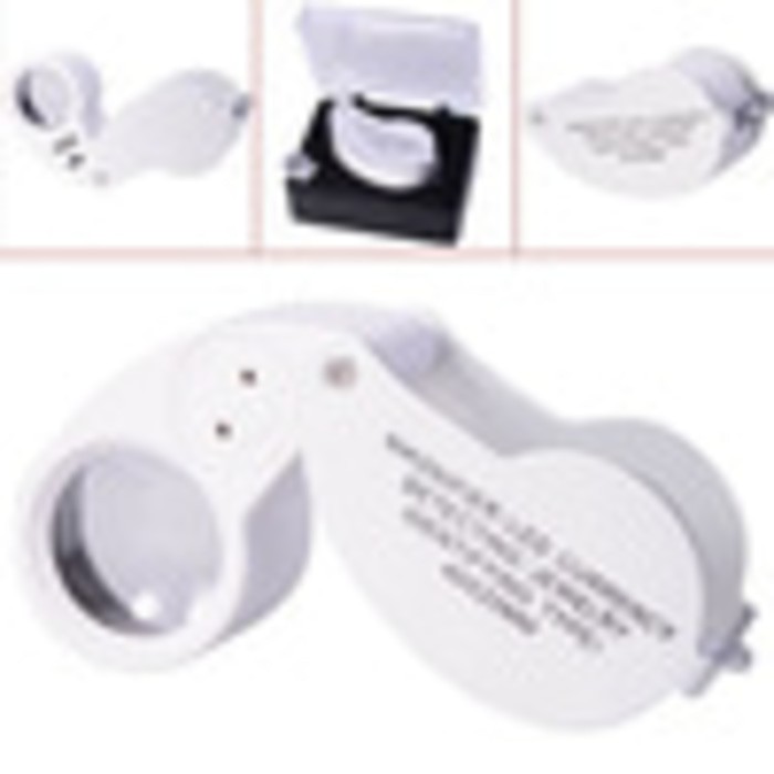 Jual Kaca Pembesar Magnifier 40X Triple Lampu Led Loupe Microskop With ...
