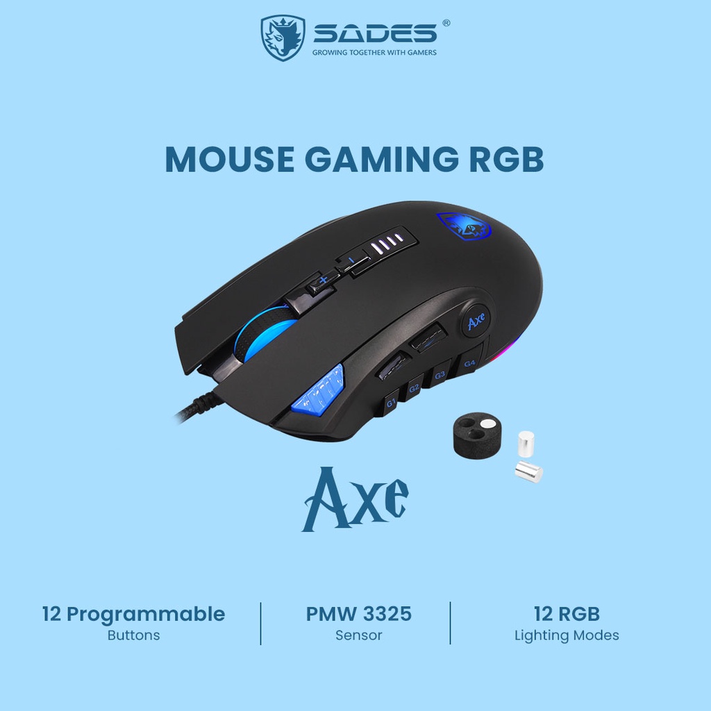 Jual Sades AXE RGB Gaming Mouse | Shopee Indonesia