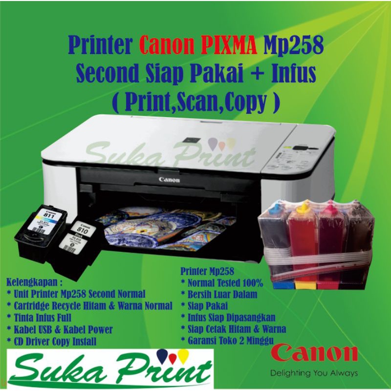 Jual Printer Mp258 Second Siap Pakai + Infus, Print/Scan/Copy | Shopee ...