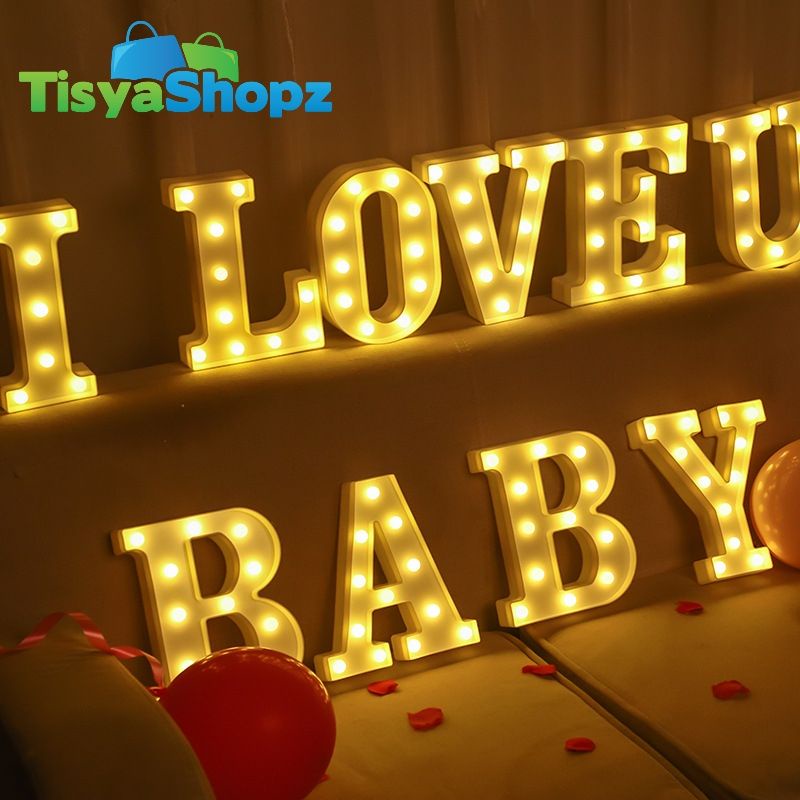 Jual [ R s/d Z ] dan Angka [ 0 s/d 9 ] Lampu LED huruf / lampu hias ...