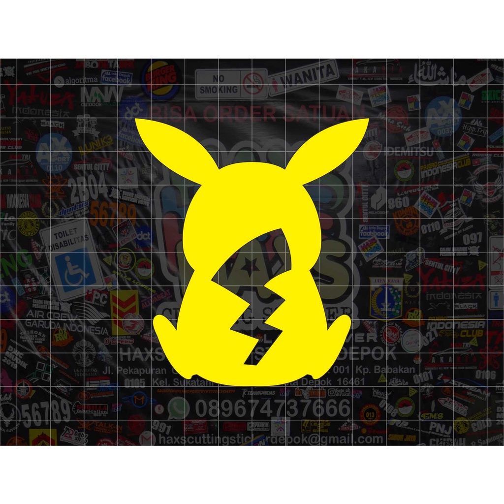 Jual Cutting Sticker Pikachu Pokemon Ukuran 8 Cm Untuk Mobil dan Motor ...