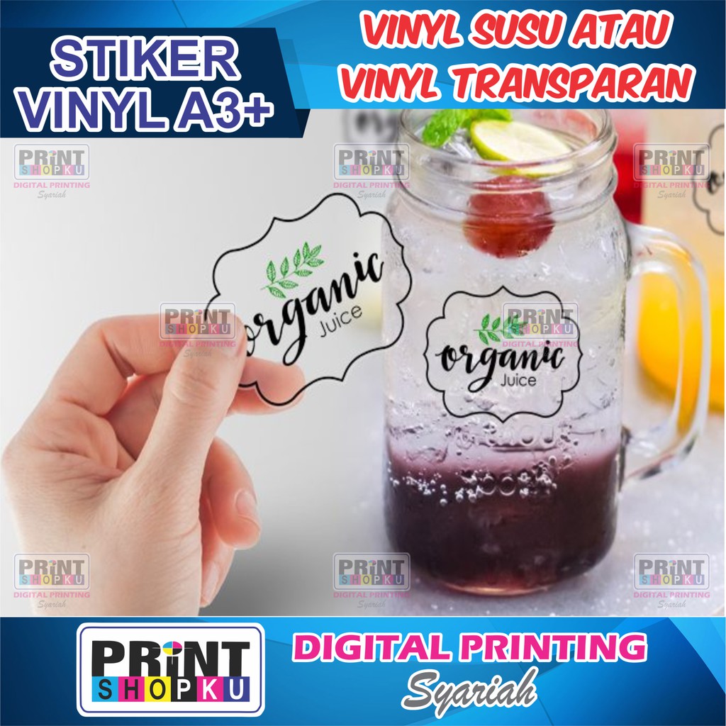 Jual STIKER ANTI AIR STIKER CUP STIKER MINUMAN STIKER TRANSPARAN STIKER ...