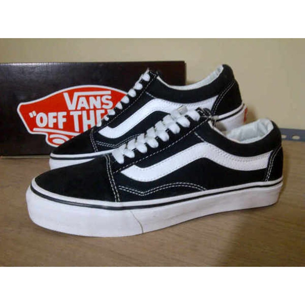 Jual SEPATU VANS AUTHENTIC FULL BLACK HITAM POLOS WHITE PUTIH OLDSKOOL ...