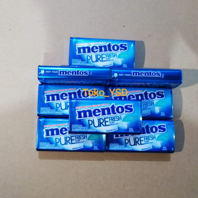 Jual Mentos Pure Fresh Peppermint 35 gr / Mentos kaleng Permen mentos ...
