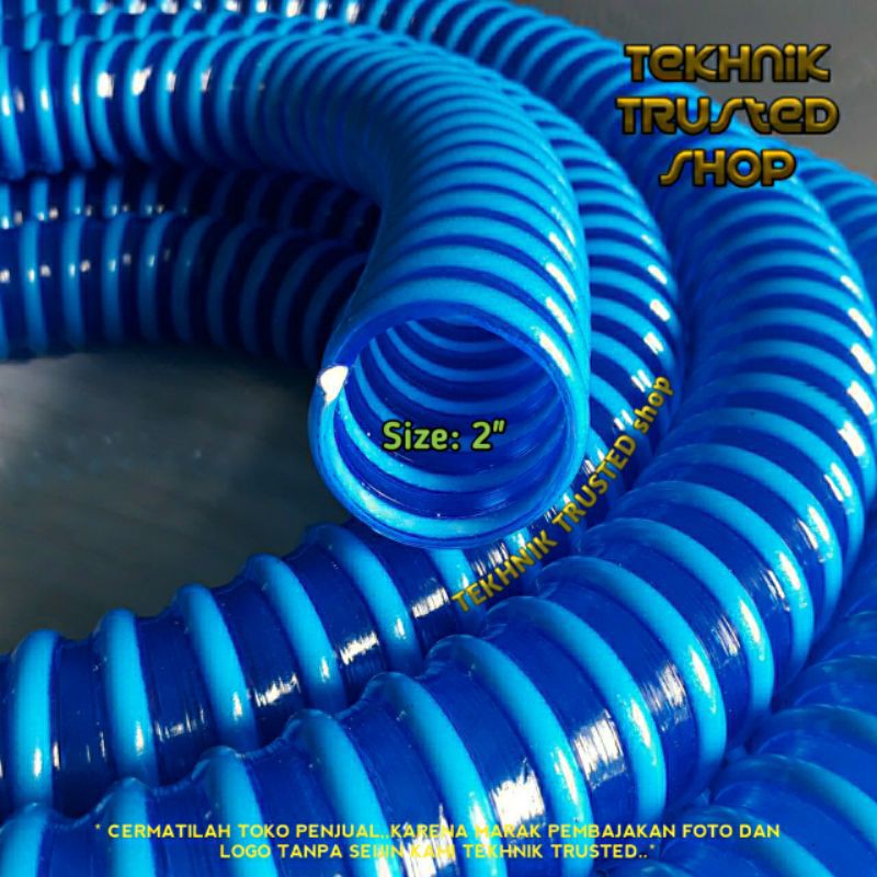 Jual Selang spiral pvc biru 2" Ecer permeter vacum hisap air dan lumpur ...