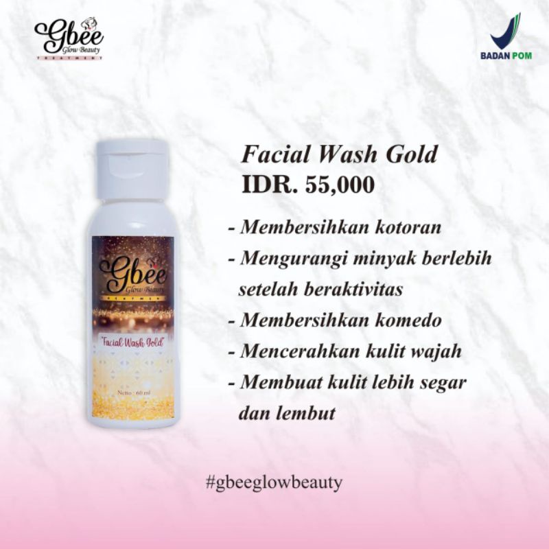Jual FACIAL WASH GOLD GBEE GLOW BEAUTY | Shopee Indonesia