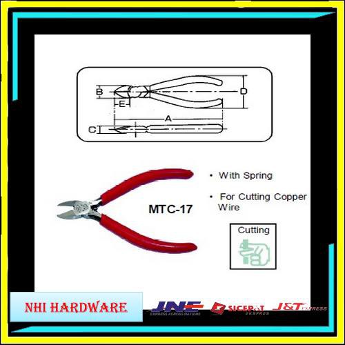 Jual MTC Pliers No. 17 (100mm) - Diagonal Nippers (Original 100% JAPAN ...