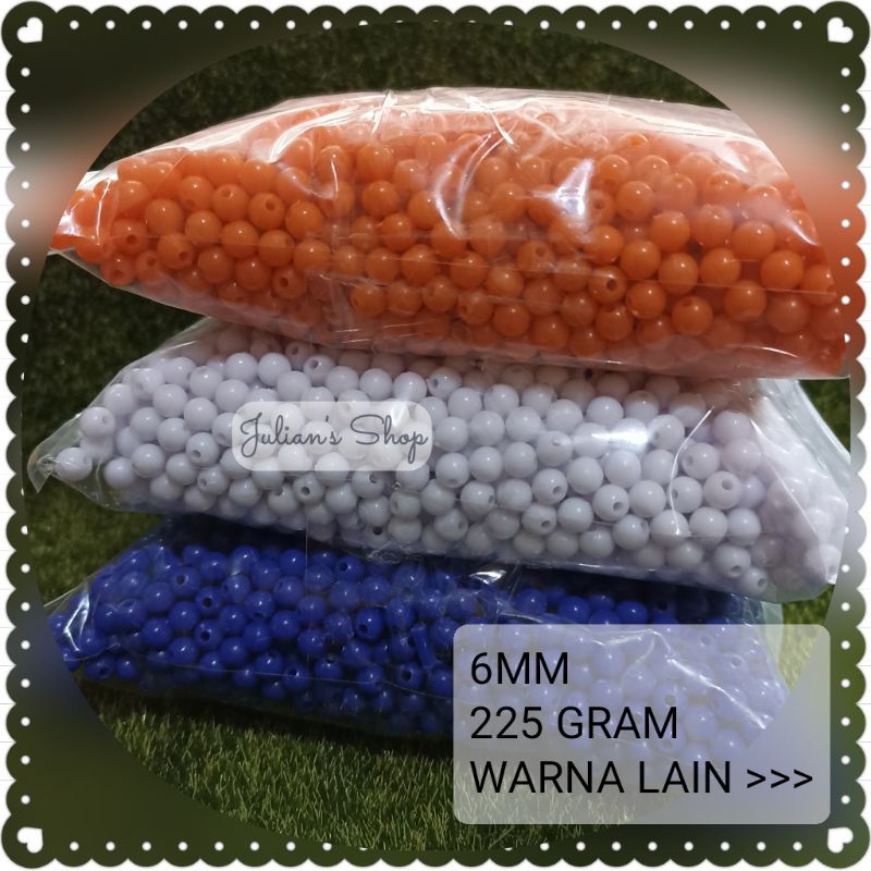 Jual [1/2 PON] Manik 6mm Mote Susu Kapur Bulat Bahan Meronce | Shopee Indonesia