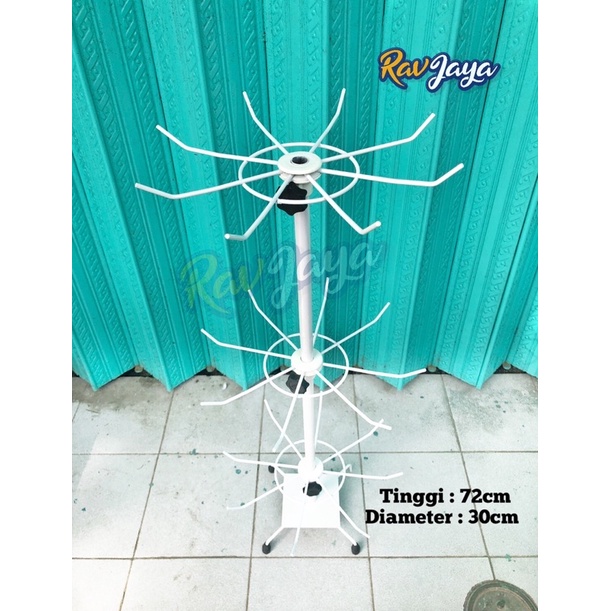 Jual Rak Display Matahari Putar IMPORT 3 Susun Bahan Besi Tebal Coating ...