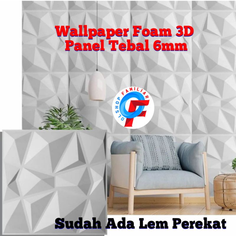 Jual OF Wallpaper Dinding 3D Foam Motif Batik Diamond Panel Wall Paper ...