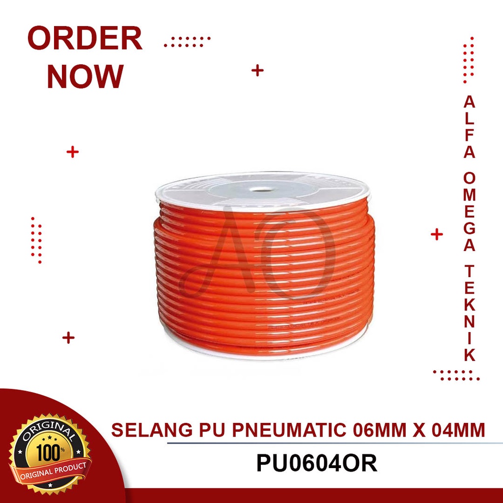 Jual SELANG PU ANGIN PNEUMATIC 06MM HOSE POLYURETHAN ORANGE 06MM X 04MM ...