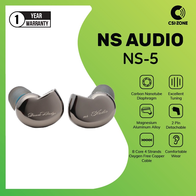 Jual NS Audio / Nature Sound NS-5 HiFi In Ear Monitor Earphone - Grey ...