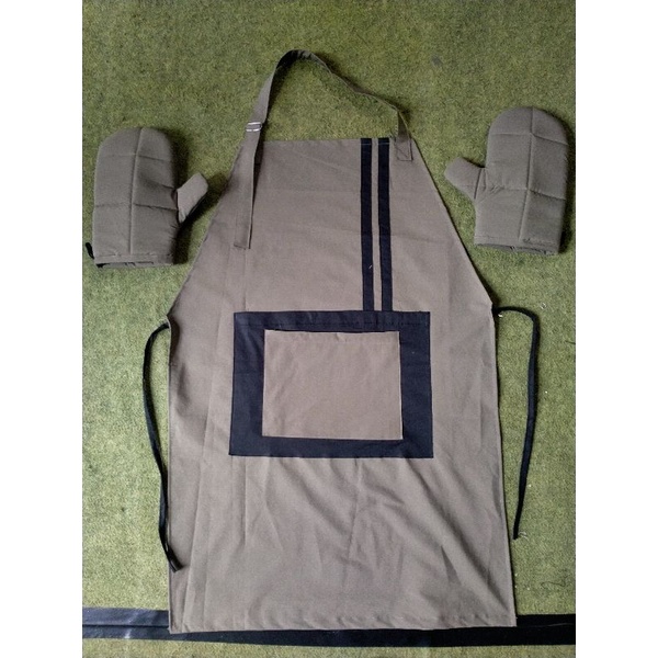 Jual Apron set tangan|Apron koki|Celemek masak||Apron Cafe|Apron ...