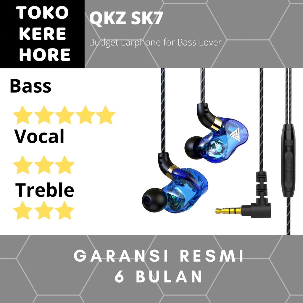 Jual QKZ SK7 Basshead Earphone with Mic | Shopee Indonesia