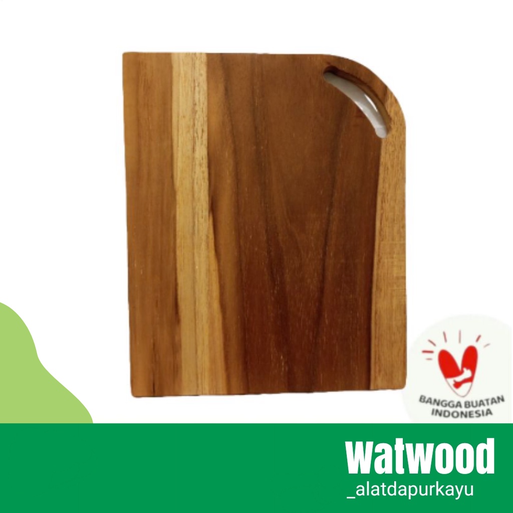 Jual Talenan Kayu Jati 30x25cm Wooden Cutting Board Talenan Pegangan ...