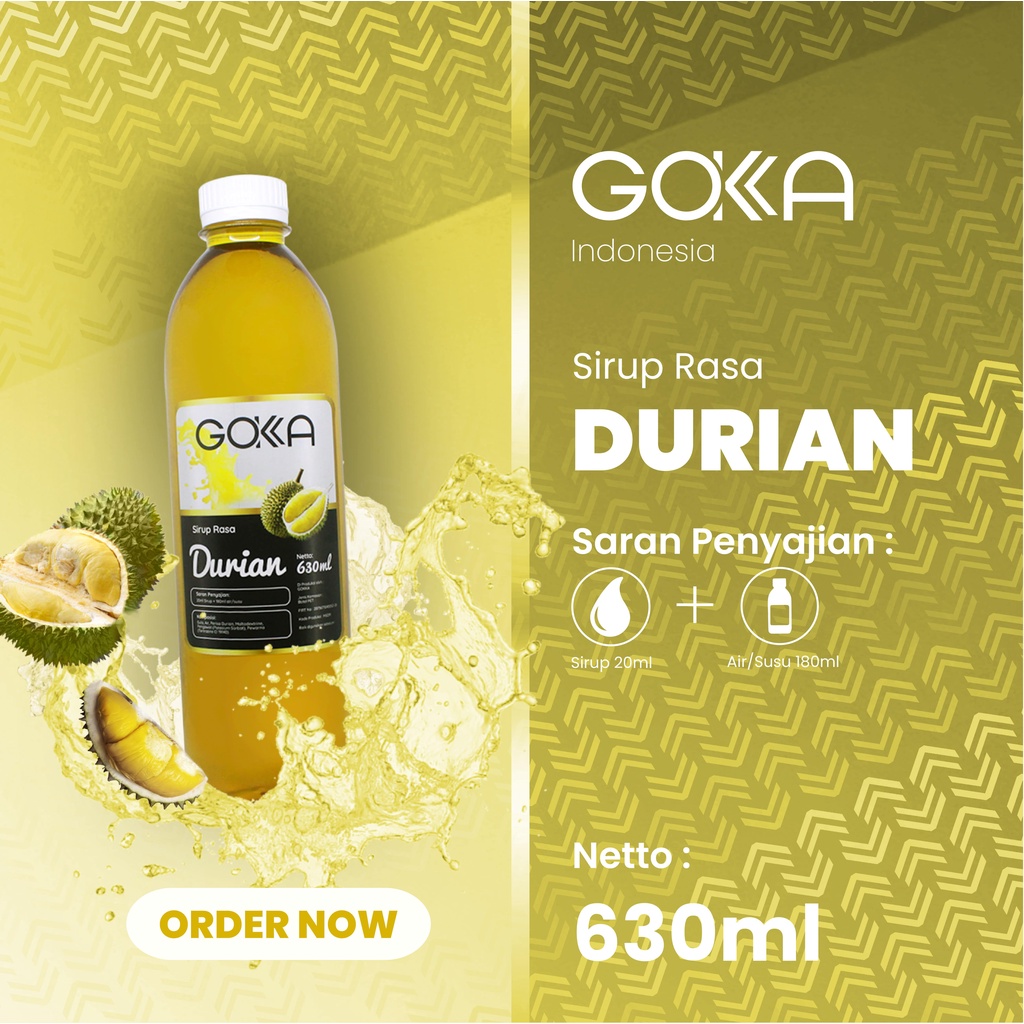 Jual Minuman Sirup Durian / Syrup Gokka Rasa Durian 630ml | Shopee ...