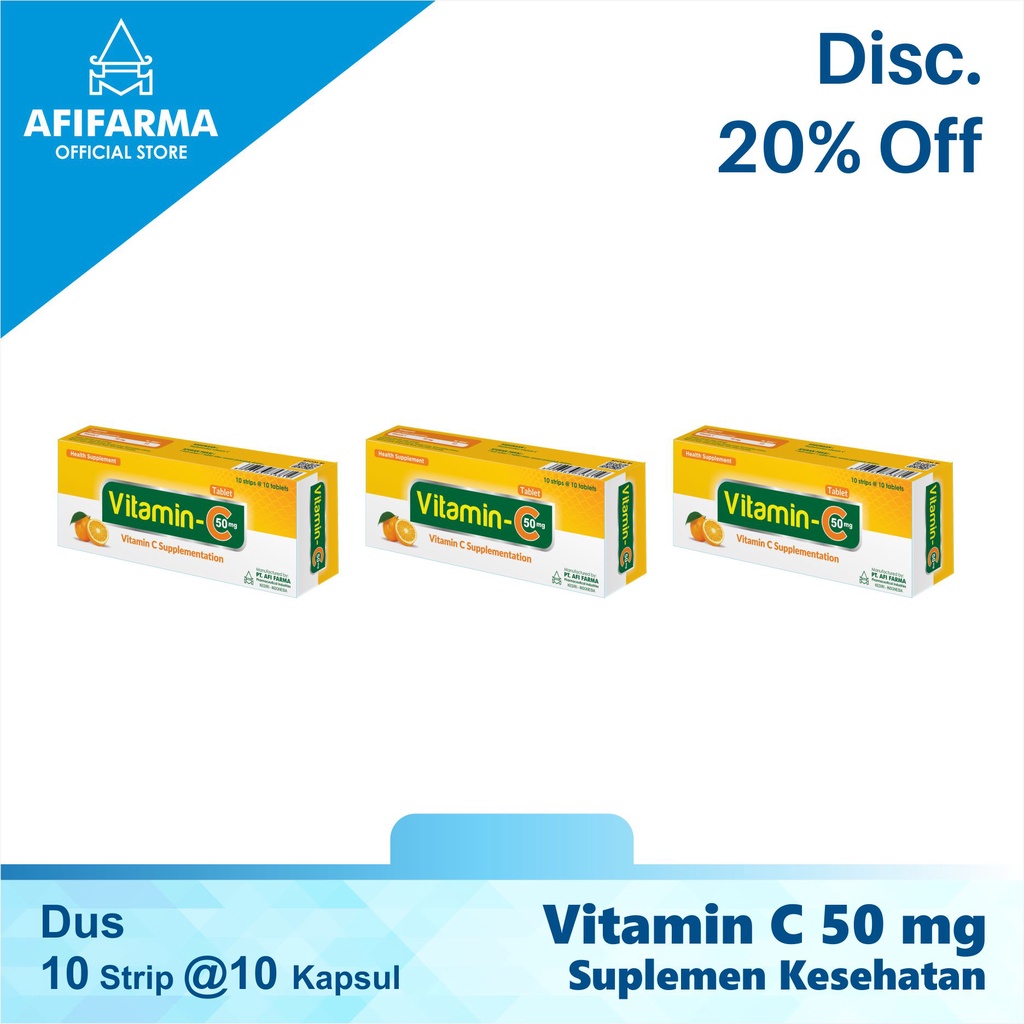 Jual [BUNDLE 3] VITAMIN C 50 MG - Vitamin untuk Daya Tahan Tubuh ...