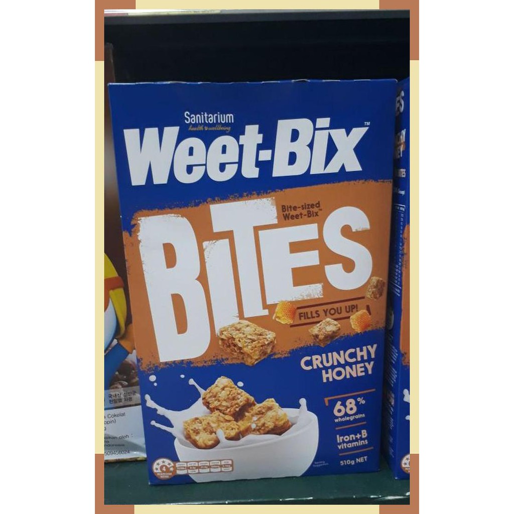 Jual Weet-bix Bites crunchy honey and 68% wholegrains 510 gram | Shopee ...