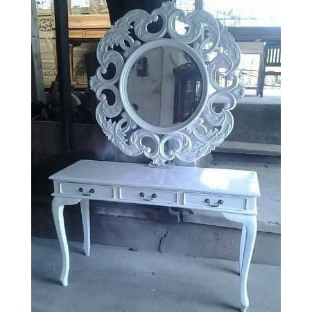 Jual Meja Rias Figura Bulat Cat Duko Putih | Shopee Indonesia