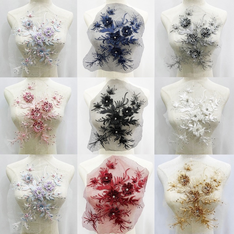 Jual Wedding lace bordir bunga 3d renda bordir embroidery patch bordir ...