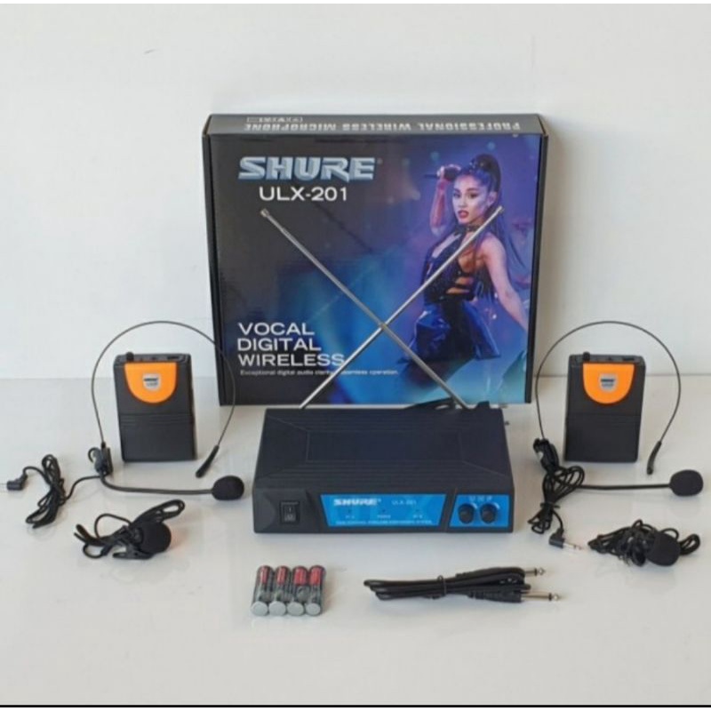 Jual Werles Wirles Mic SHURE ULX-201 Wireless 2 Mic Jepit Clip on 2 Mic ...