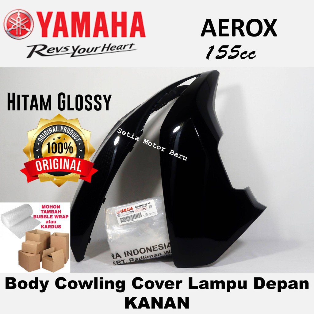 Jual Body Bodi Cowling Cover Lampu Depan Motor Aerox 155 Vva Hitam ...