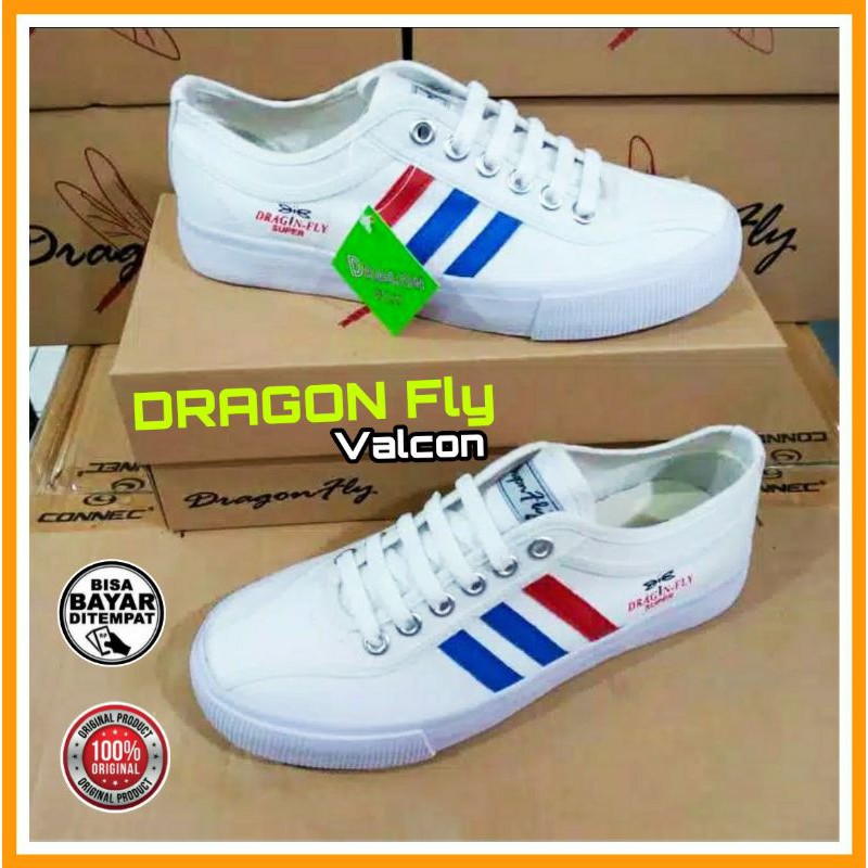 Jual Dragonfly Sepatu Cowok Putih Kerja Kuliah Tren Kekinian Dragon FLy ...