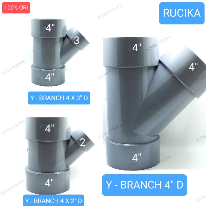 Jual RUCIKA Y - BRANCH 4" D / Y -BRANCH 4 X 3" D / Y BRANCH 4 X 2 D / y ...
